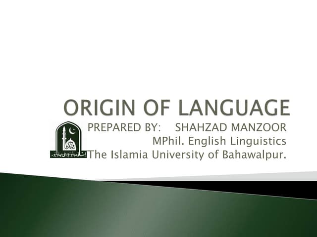 The origins of language | PPTX