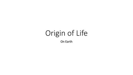 History of Life on Earth (General Biology 2, 1st Semester, Quarter 1 ...