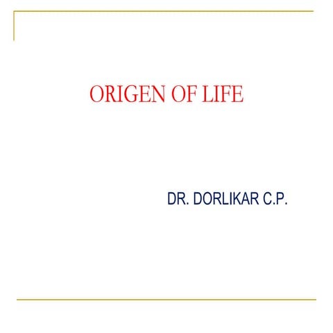 Origin of life | PPT