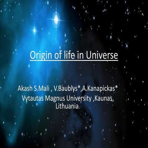 Origin of life in universe | PPTX