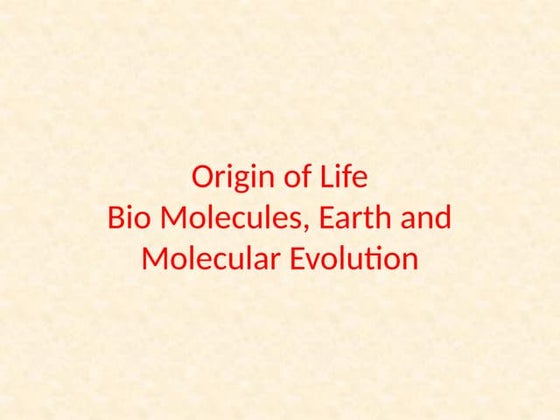 Origin of life | PPTX