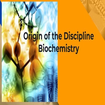 Origin of the discipline biochemistry | PDF