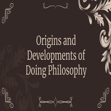 Origins and Developement of Philosophy | PPTX