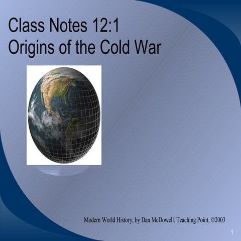 Origins of the Cold War | PPT