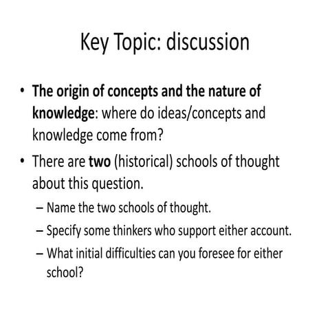 Origins of knowledge 2016 revision 1. concept empiricism | PPTX