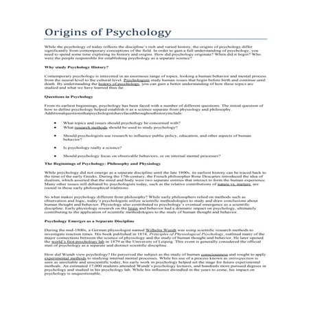 Origins of psychology | DOCX