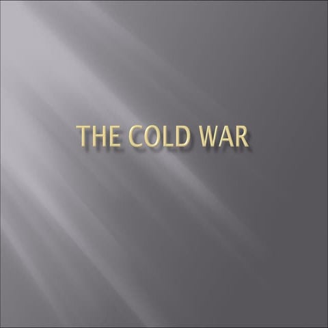 Origins of the cold war | PPT