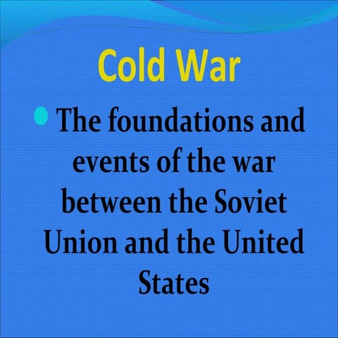Origins of the cold war | PPT