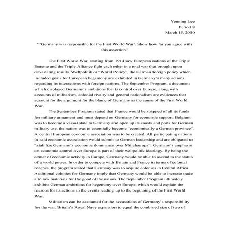 Origins of wwi essay | PDF