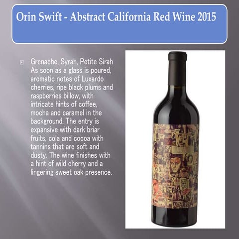 Orin swift abstract california red wine 2015 | PPTX