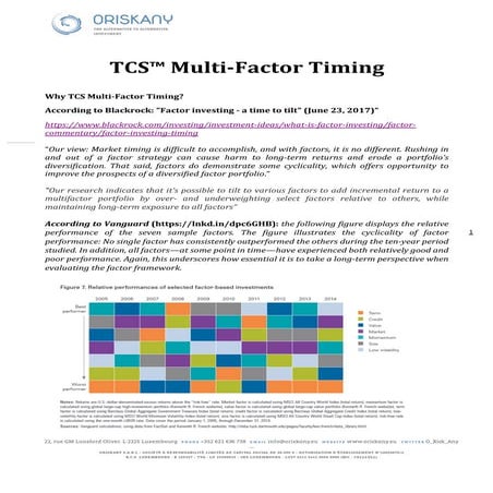 Oriskany' TCS Multi-Factor Timing - Factor Investing White Paper | PDF ...