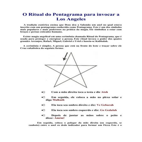 O ritual do pentagrama para invocar anjos sad 5 | PDF