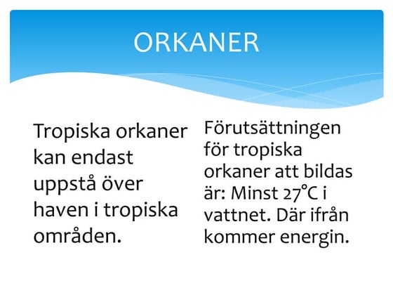 Fakta om orkaner, cykloner och tyfoner | PPTX