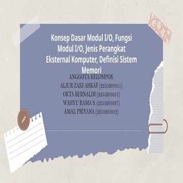 Konsep dasar modul i/o fungsi modul i/o, jenis perangkat eksternal ...