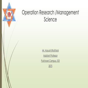 ORM_6th Lecture in mechanical engineering | PPT