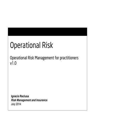Operational Risk Management | PDF