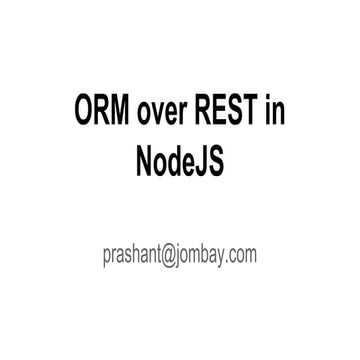 ORM over REST in NodeJS | PDF