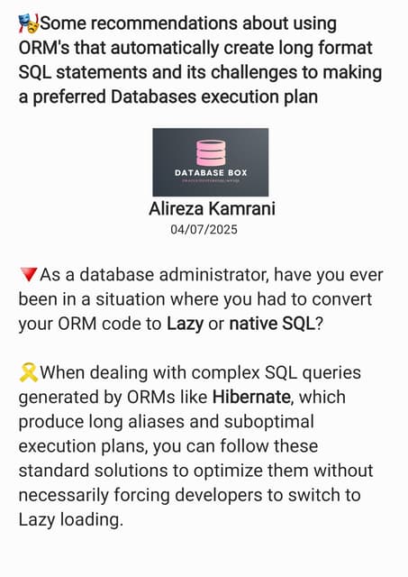 Using Orm Like Hibernate On Oracle Database Challenges And