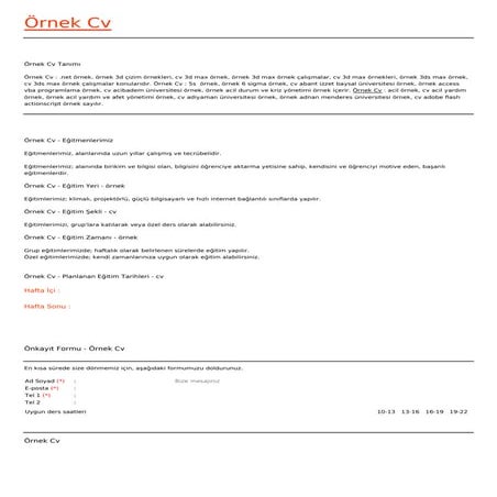 Ornek cv | PDF
