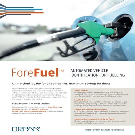 Orpak ForeFuel - Automated RFID Fueling Solution | PDF