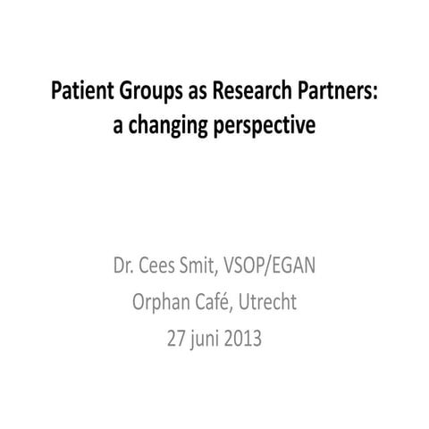 Introduction: Dutch Orphan Drug Network | PDF
