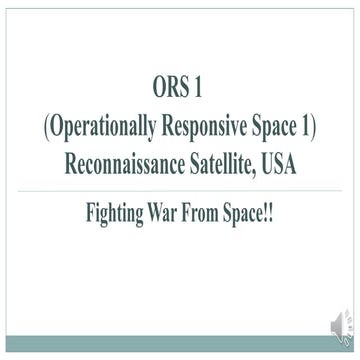 Ors 1 reconnaissance satellite,usa - among nation's 25 most important ...