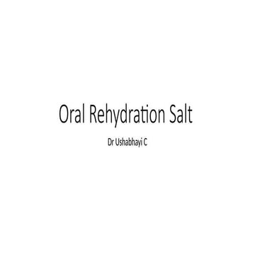 Oral rehydration salt oral rehydration solution pharmacology | PPTX