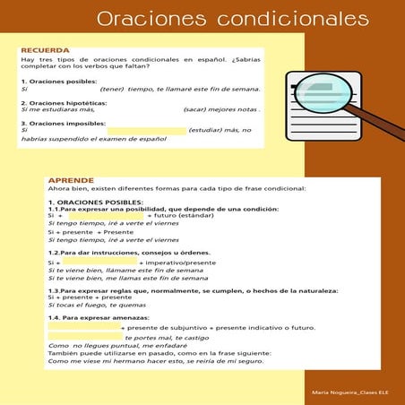 Las oraciones condicionales | PDF