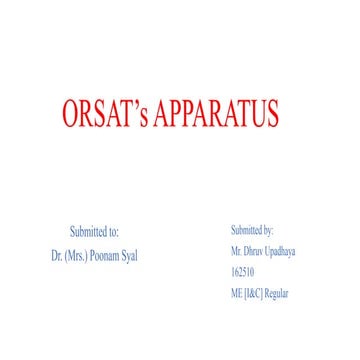 Orsat apparatus | PPTX
