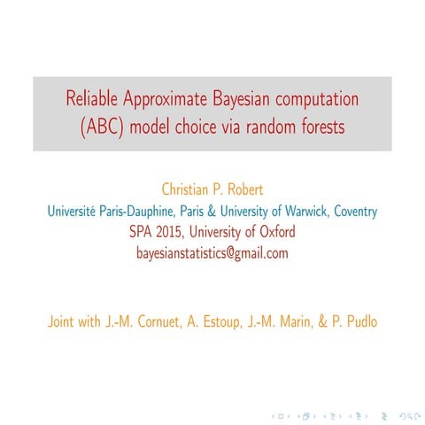 Approximate Bayesian Model Choice Via Random Forests Ppt