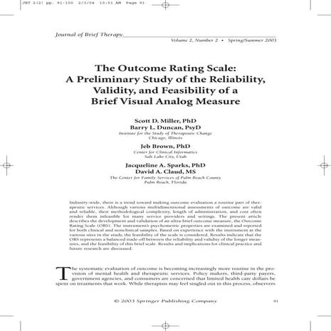 Outcome Rating Scale (ORS) | PDF