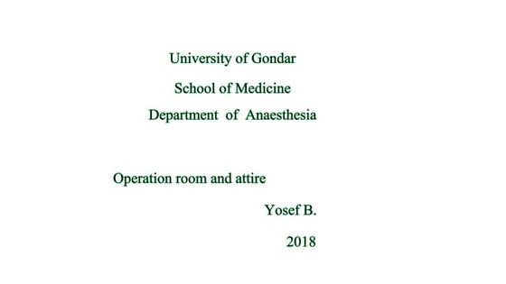 Guidelines for Maintaining a Sterile Field in an Operating Room | PPT