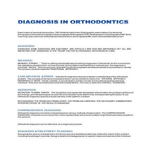 Ortho diagnosis | DOCX