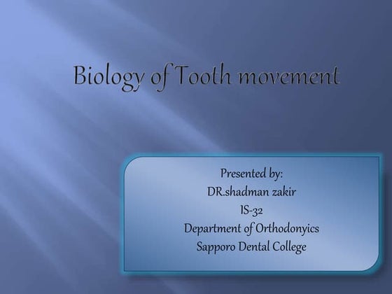 3. tooth movement | PPT | Dental Health | Diseases and Conditions