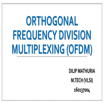Orthogonal frequency division multiplexing (ofdm) | PPTX