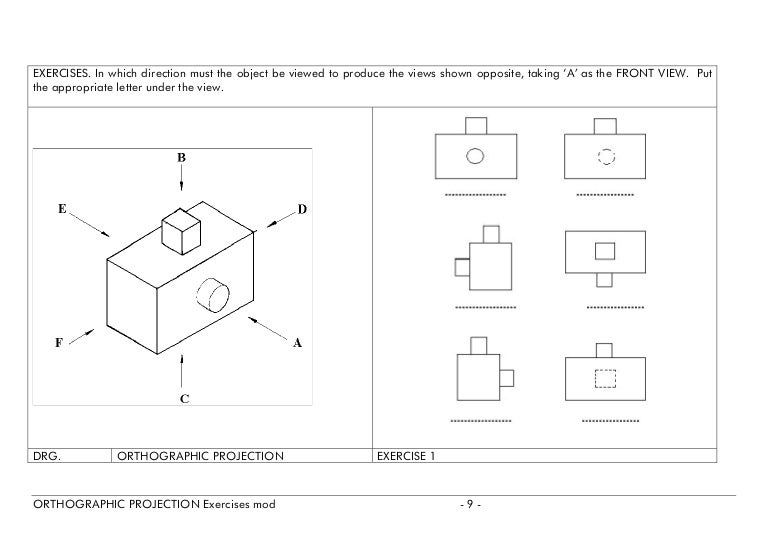 Orthographic projection exercises