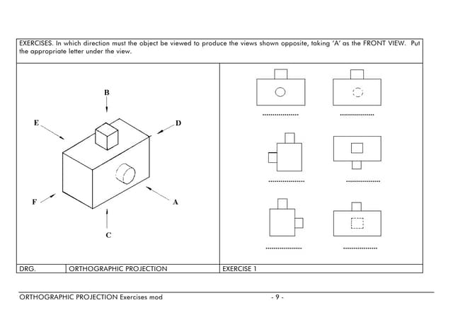 Unit 1 orthographic projection engineering graphics | PPT