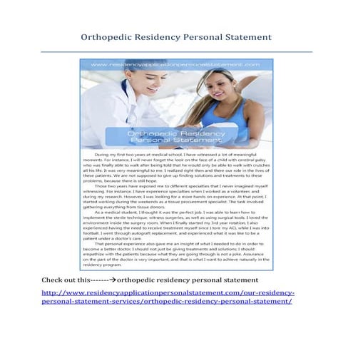 Neurosurgery Residency Programs Personal Statement | PDF