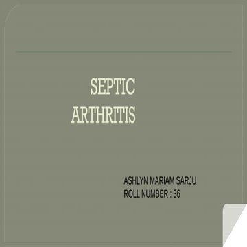 Acute pyogenic arthritis by dr ashutosh | PPTX