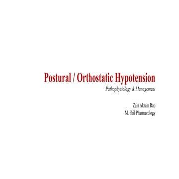 Orthostatic Hypotension; Pathophysiology & Management.pptx