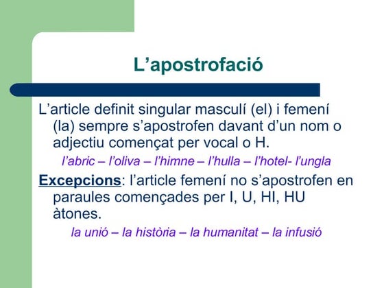 L’apòstrof i les contraccions | PPT