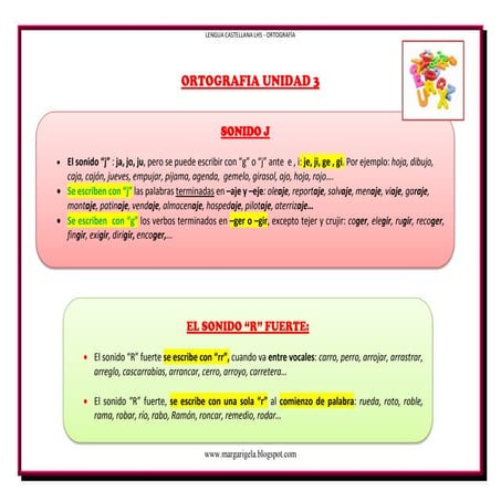 Ortografia unidad 3 | PDF