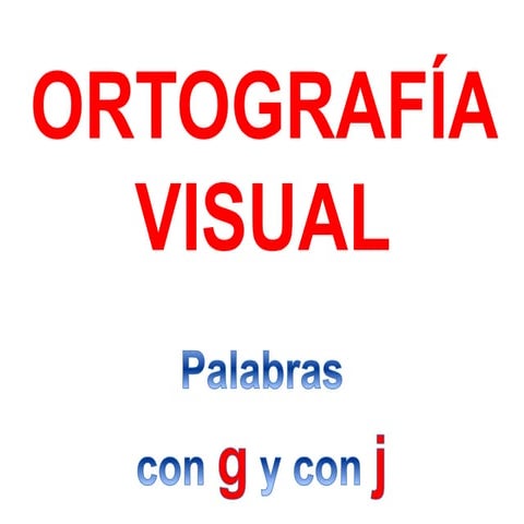 Ortografia visual palabras con g y con j | PPT