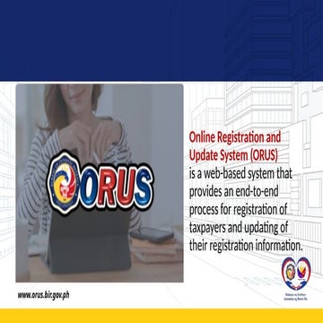 ORUS REGISTRATION (TIN, ID, NBR) tutorial on how to use ORUS | PPTX