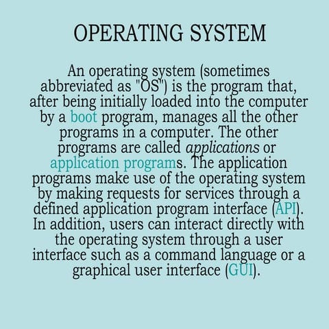 Operating Systems and It's Types | PPTX