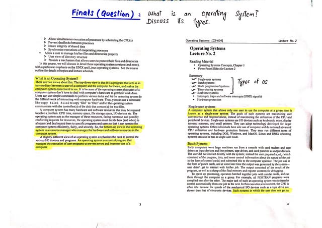 Operating System Notes Computer Science Ppt