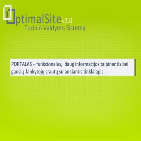 Optimalsite - Portalų prezentacija | PPT