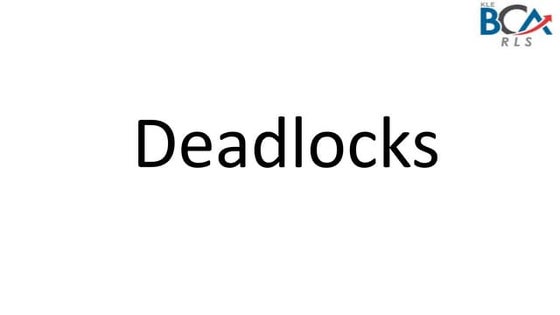 DeadLock in Operating-Systems | PPTX