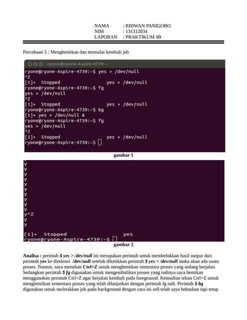 Laporan Praktikum Sistem Operasi Modul 7 dan 8 | PDF