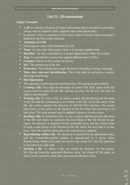 Operating System File Management Concepts Pdf